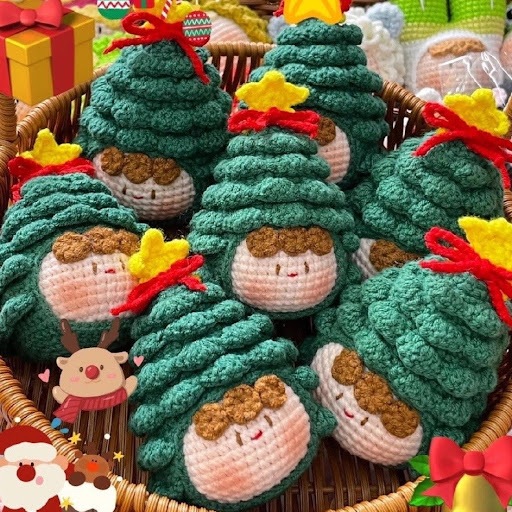 Móc khóa Mochi cây thông noel cute merry christmas tree mochi handmade ...