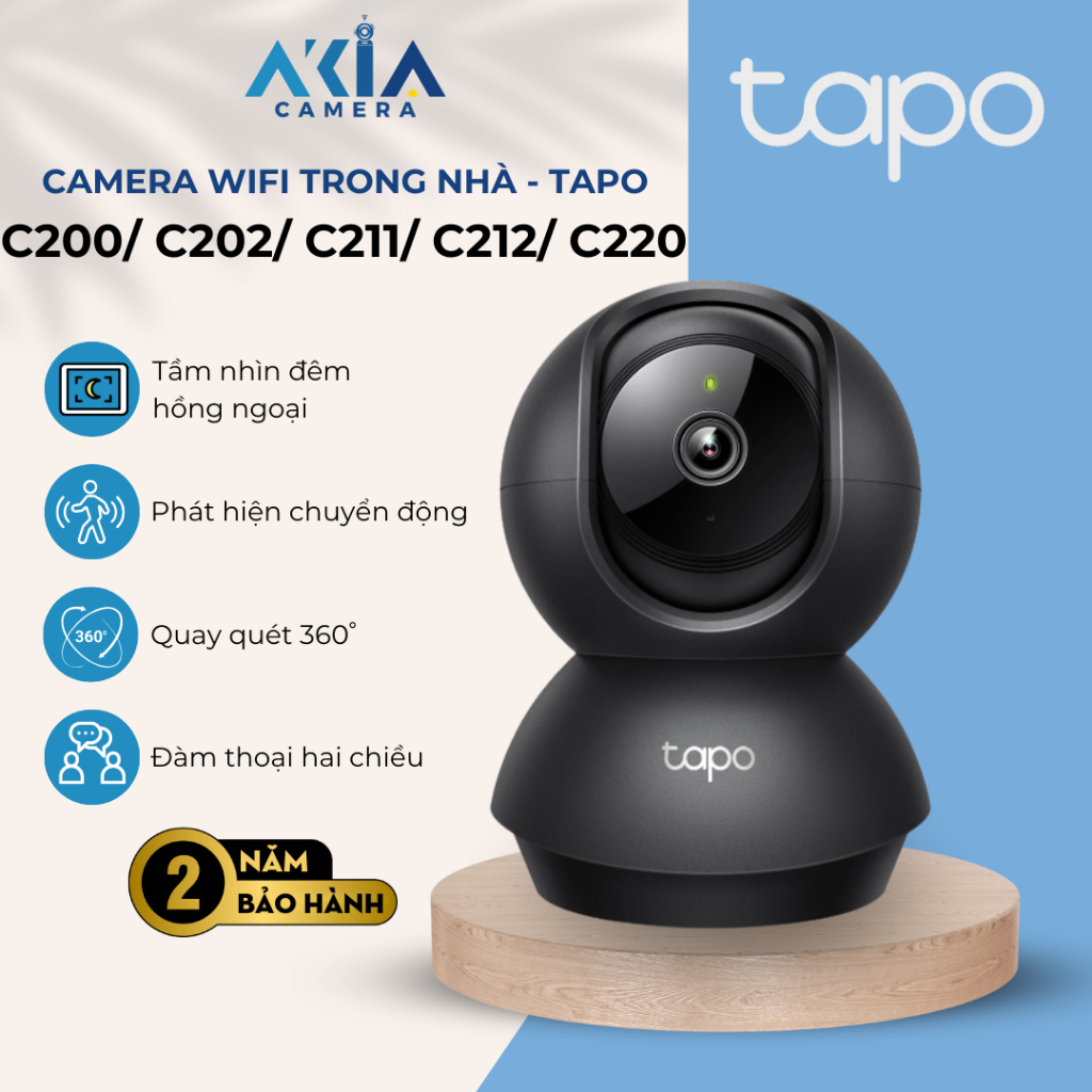 Camera Wifi trong nhà TP-Link Tapo C200/ C202/ C222/ C211/ C212/ C220 Full HD 2MP/3MP/2K QHD ...