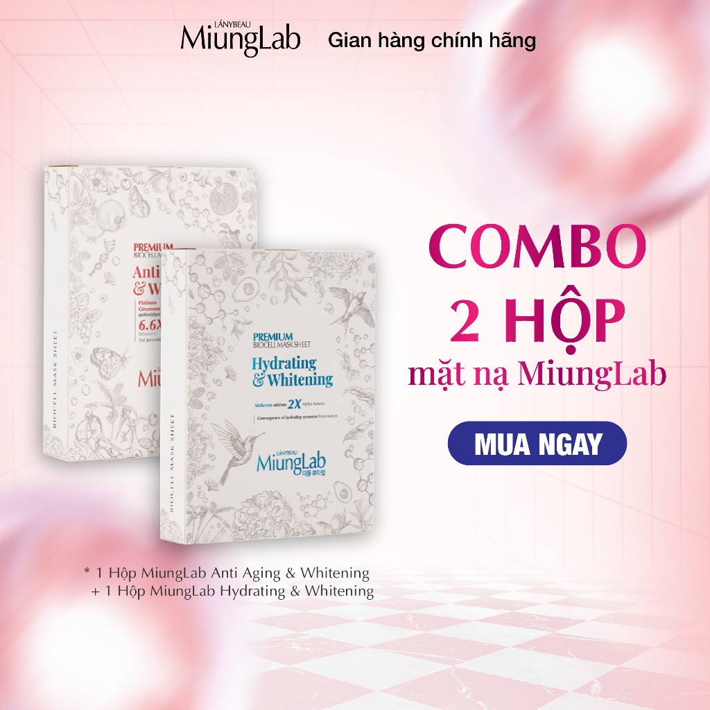 Combo 2 Hộp mặt nạ LÁNYBEAU MiungLab Premium Biocell Mask Sheet ( Anti ...