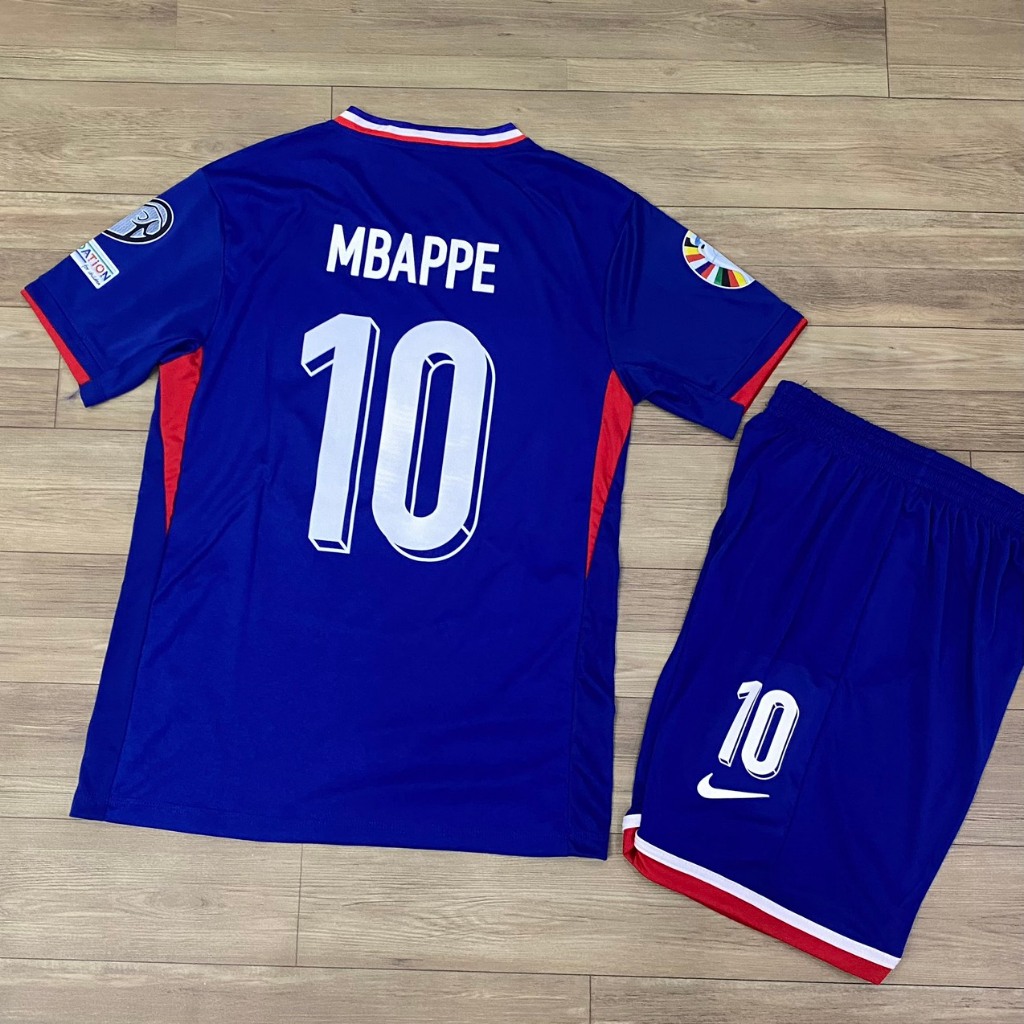 Bộ quần áo bóng đá tuyển Pháp xanh 2024 in tên cầu thủ MBAPPE số 10 ...