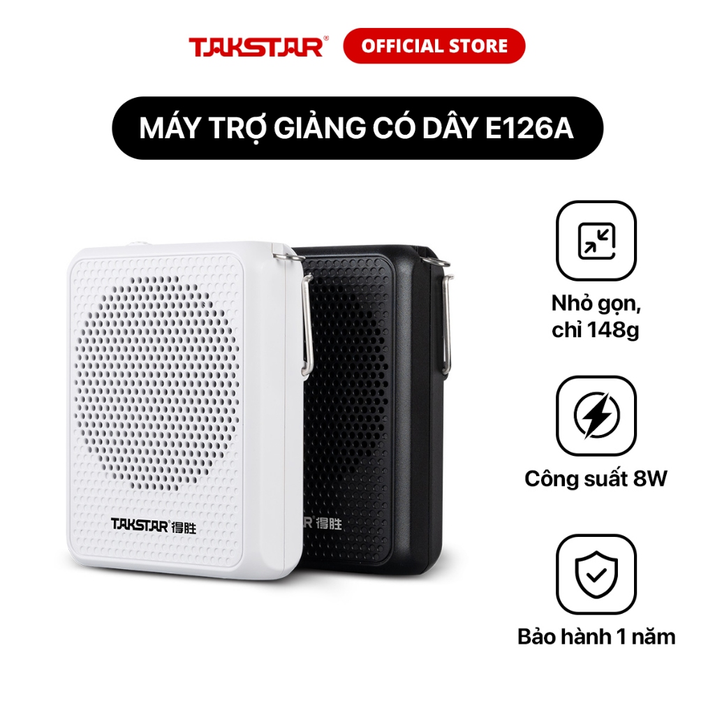 Máy Trợ Giảng Cao Cấp Takstar E126A Nhỏ Gọn, Bền Đẹp, Công Suất Loa 8W, Mic Nhạy, Lọc Ồn Tốt ...