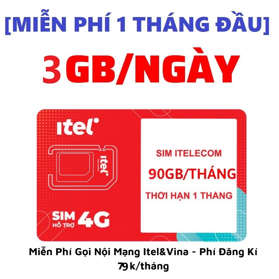 Sẵn 1 Tháng - SIM 4G Chuẩn Vinaphone ITelecom Miễn Phí 3GB/Ngày Vào ...