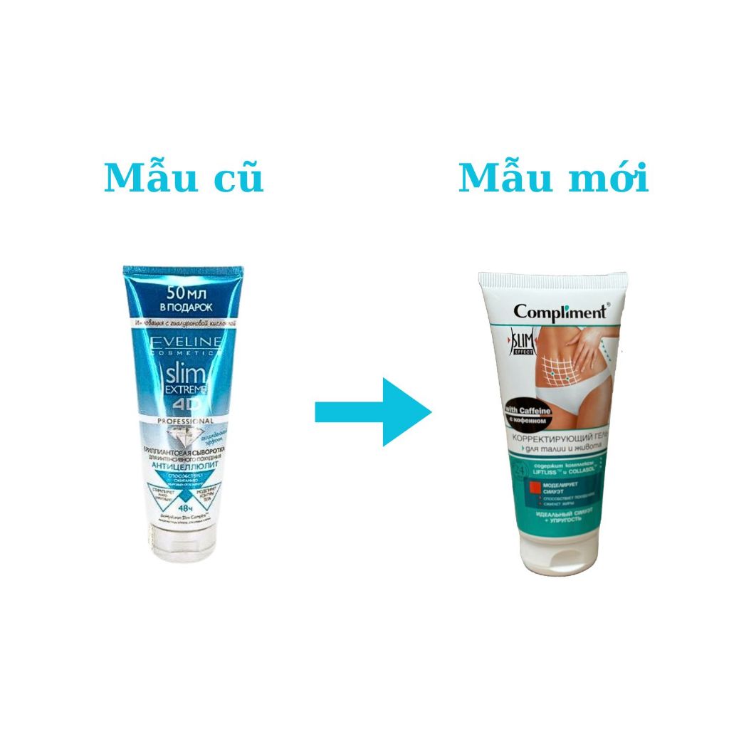 gel tan mỡ bụng Eveline Slim Extreme 4D Nga giảm mỡ bụng rạn da hiệu quả săn chắc da giảm mỡ an ...