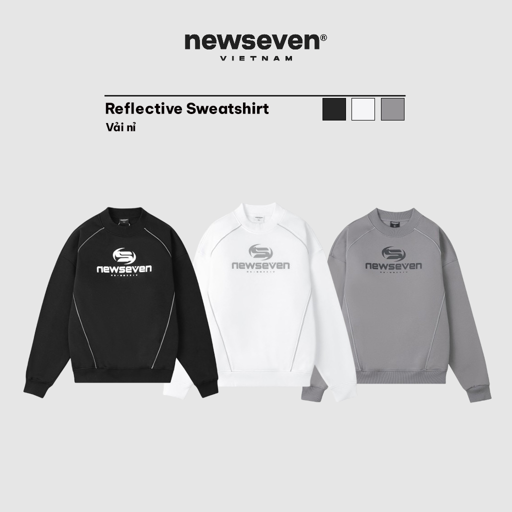 Áo Nỉ Sweater NEWSEVEN Reflective Sweatshirt SW.393 | Shopee Việt Nam