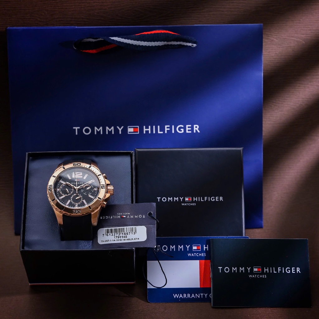Đồng hồ nam Tommy Hilfiger 1791145 Multi-Function Black Dial Black ...