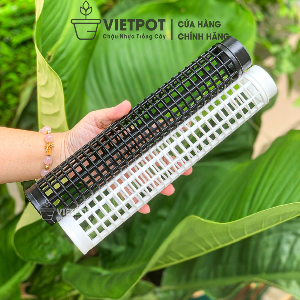 Chậu nhựa VIETPOT, mã 22, Trụ Nhựa size 29x4.7cm, gắn chậu trồng cây ...