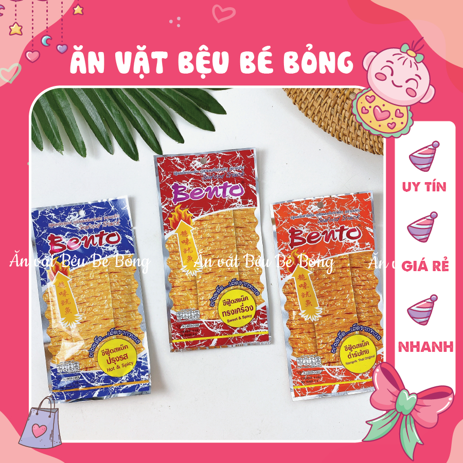 Mực Bento Gói 4g Snack Mực Bento Thái Lan Đủ 3 Vị Mực Bento Siêu Cay ...