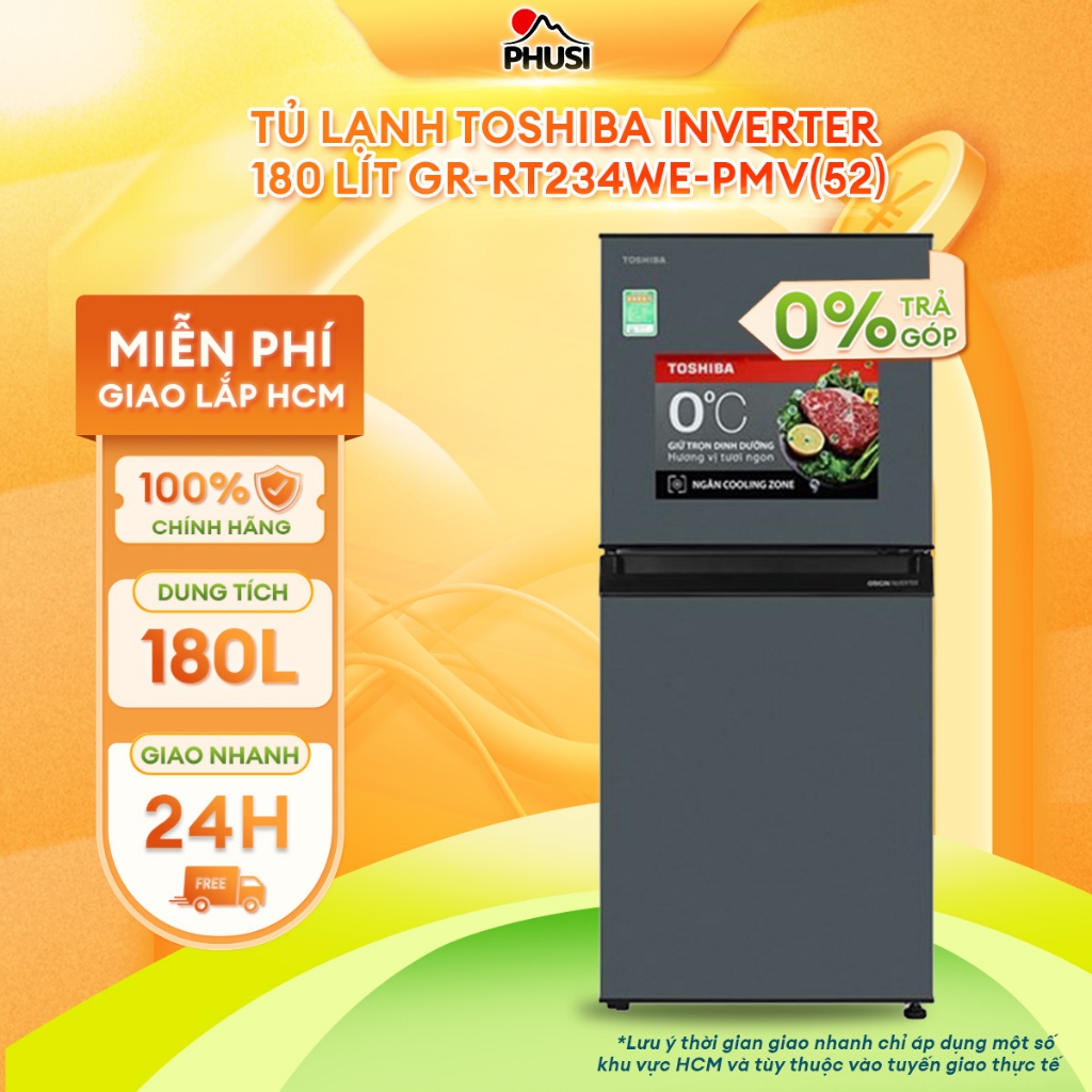 GR-RT234WE-PMV(52) [MIỄN PHÍ GIAO LẮP HCM] Tủ lạnh Toshiba Inverter 180 lít GR-RT234WE-PMV(52 ...
