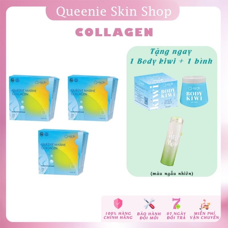 Combo 3 hộp Collagen dinh dưỡng Queenie skin hộp 20 gói hỗ trợ sáng da ...