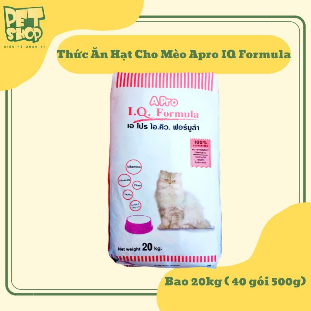 [BAO 20KG] Hạt Mèo APRO IQ FORMULA Bao 20kg (40 gói 500g) | Shopee Việt Nam