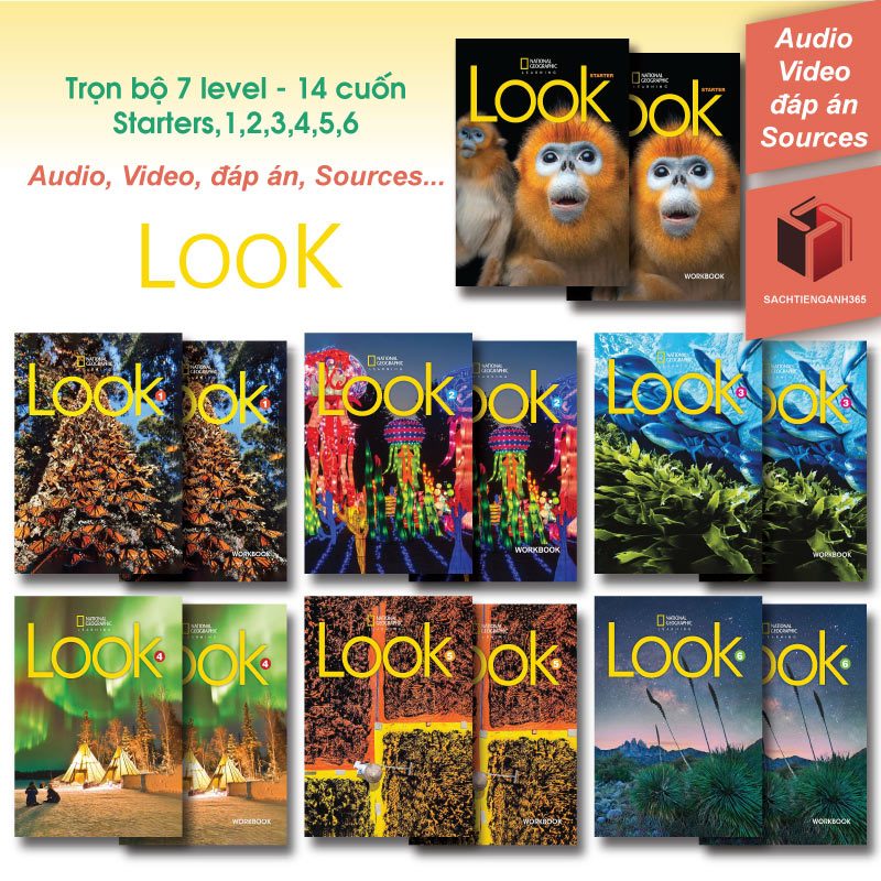 Sách - LOOK AME level Starters,1,2,3,4,5,6 - bản in màu, tặng Audio ...
