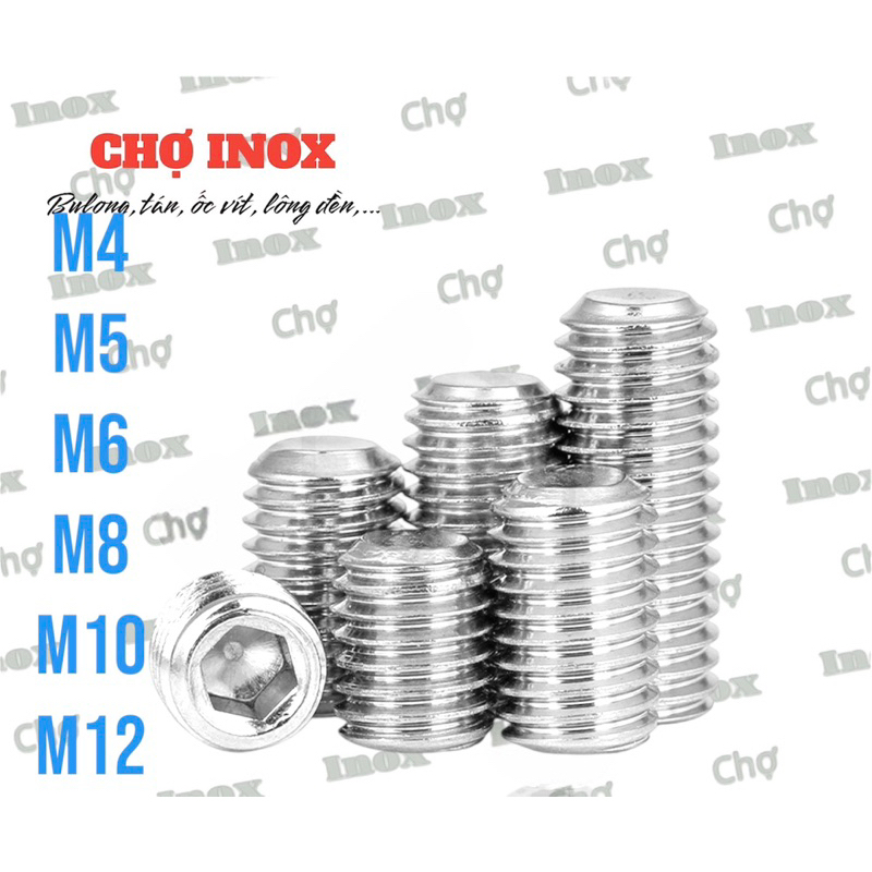 Ốc vít lục giác chìm INOX 304 M4, M5, M5, M6, M8 M10 M12 | Shopee Việt Nam