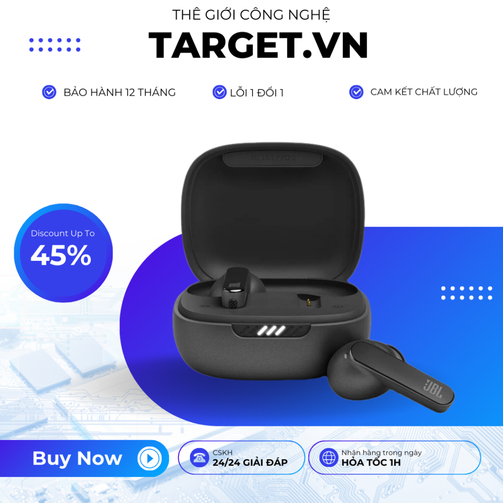 Tai nghe Nhét Tai Không Dây Bluetooth JBL Live Flex TWS Chống Nước IP54 Chống Ồn Pin Tối Đa 32H ...