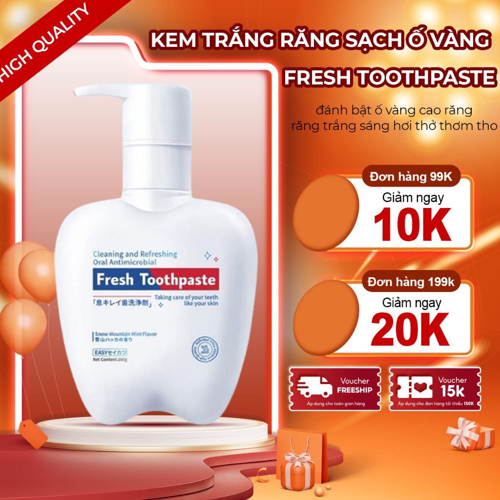 Kem Trắng Răng FRESH TOOTHPASTE - Kem Fresh Toothpaste Loại Bỏ Cao Răng ...