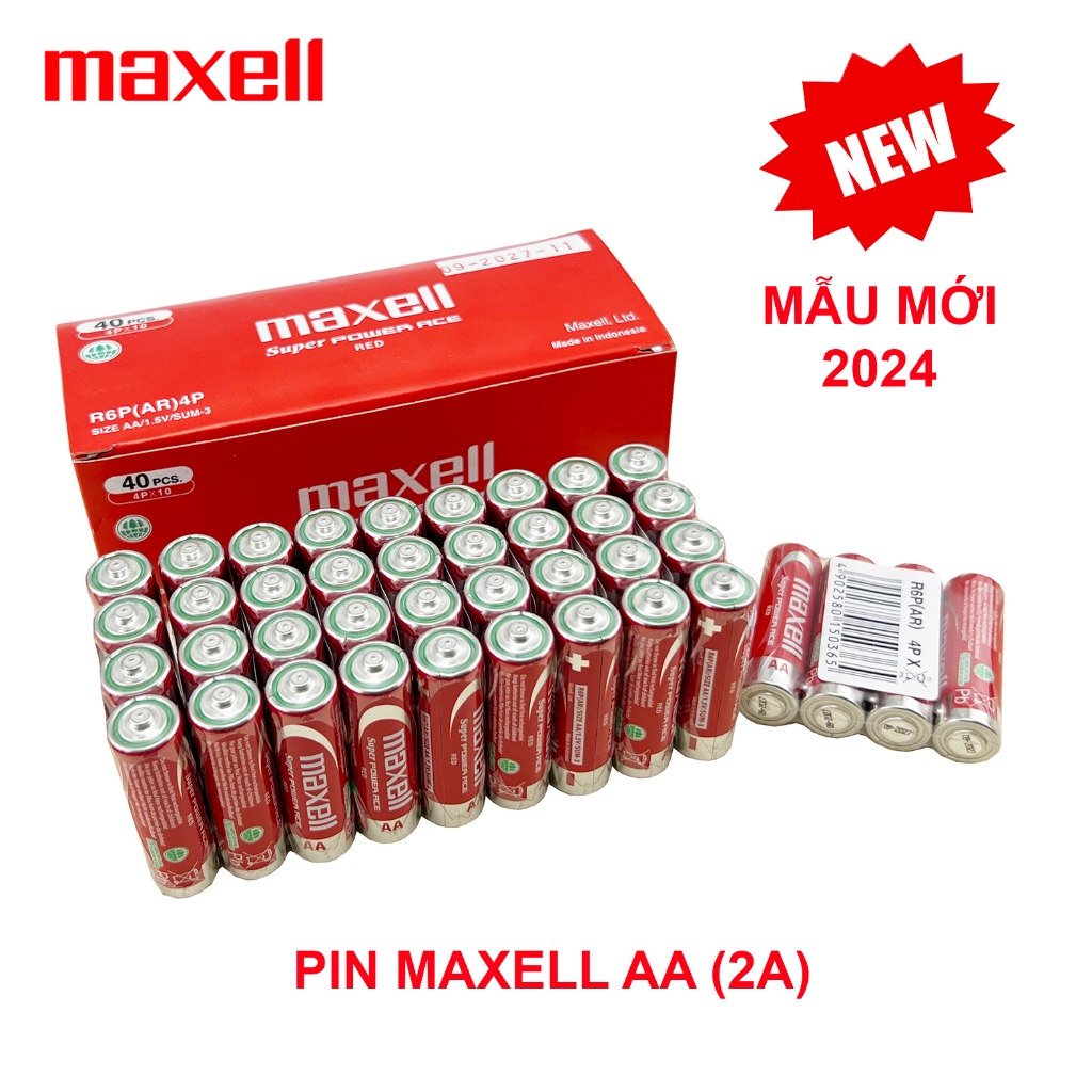 [Chính hãng] Hộp 40 Viên Pin AA Maxell 2A ( pin tiểu ) carbon Siêu Bền ...