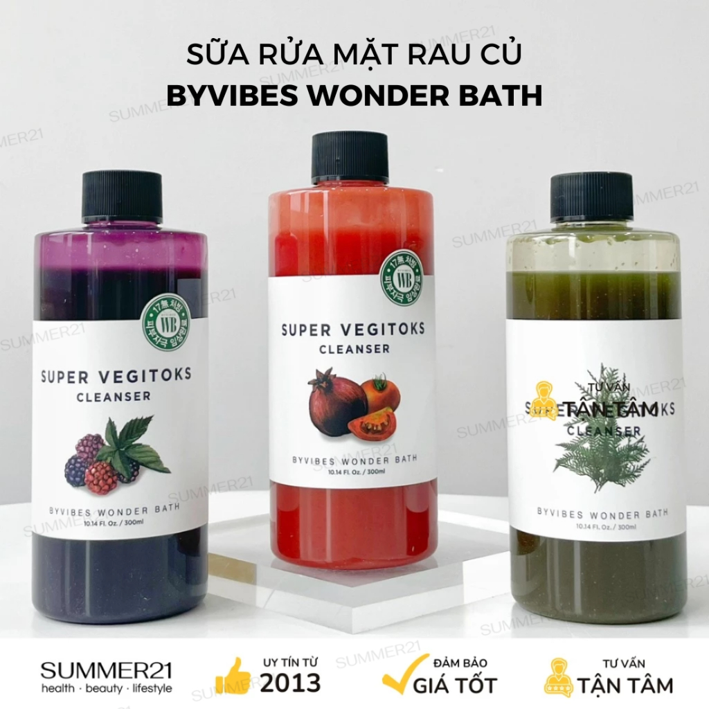 Sữa Rửa Mặt Thải Độc Rau Củ Byvibes Wonder Bath Super Vegitoks Cleanser 300ml | Shopee Việt Nam