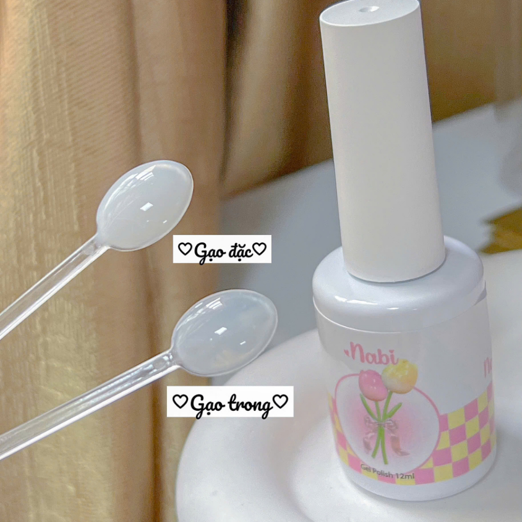 Sơn gel nước gạo Nabi màu thông dụng gạo đục, gạo trong 12ml ( vỏ lọ ...