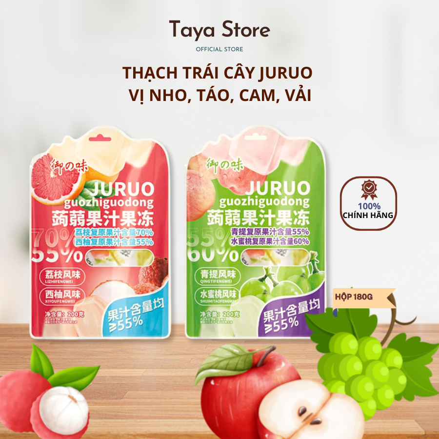 Thạch Trái Cây Juruo Vị Nho Táo Cam Vải Bịch 200g | Shopee Việt Nam