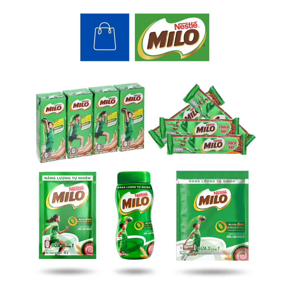 Milo Nestle - Bột pha 22g,300g,400g-Sữa Milo 110ml,180ml-Socola Choco ...