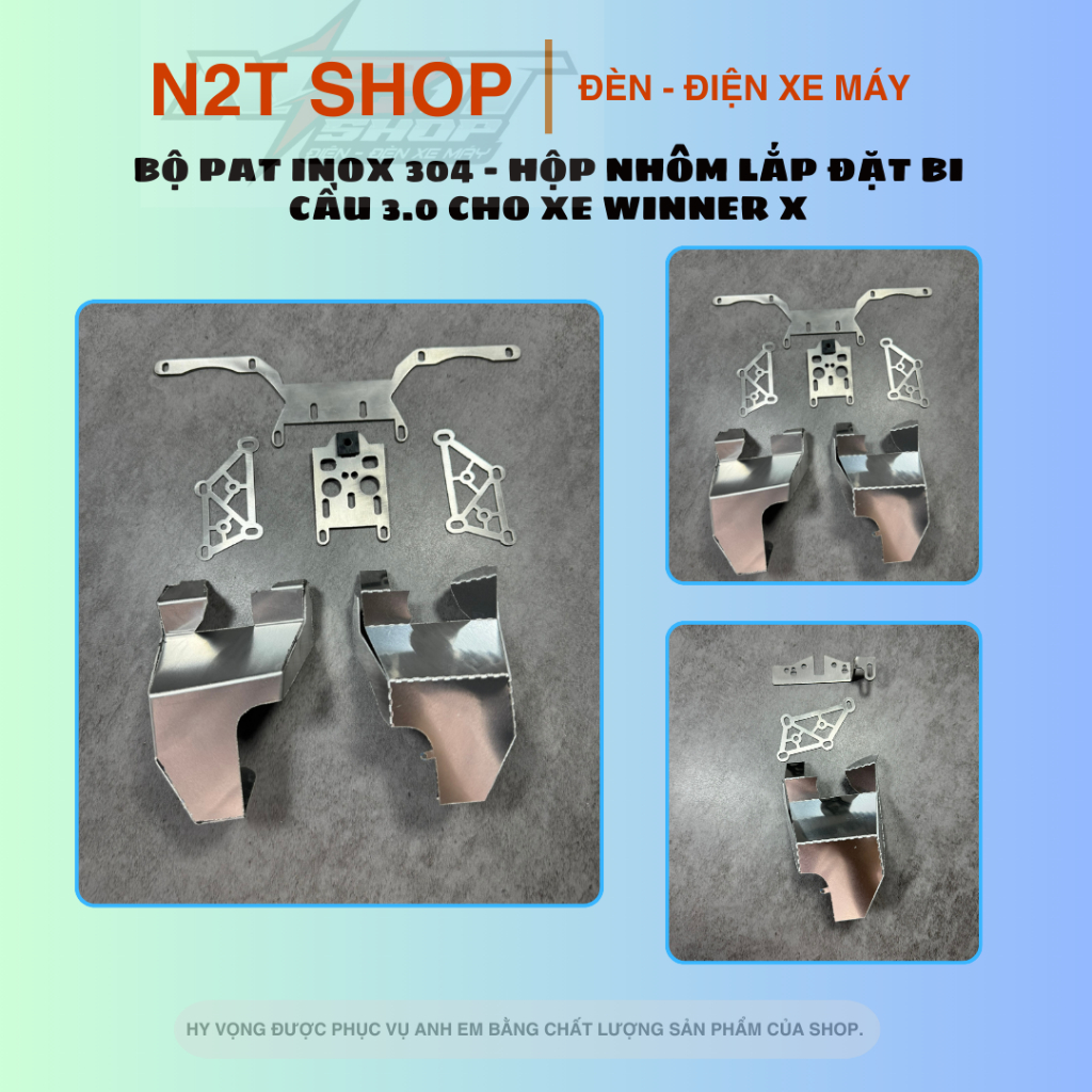 Bộ pat inox 304 - Hộp nhôm lắp đặt bi cầu 3.0 cho Xe Winner X | Shopee ...
