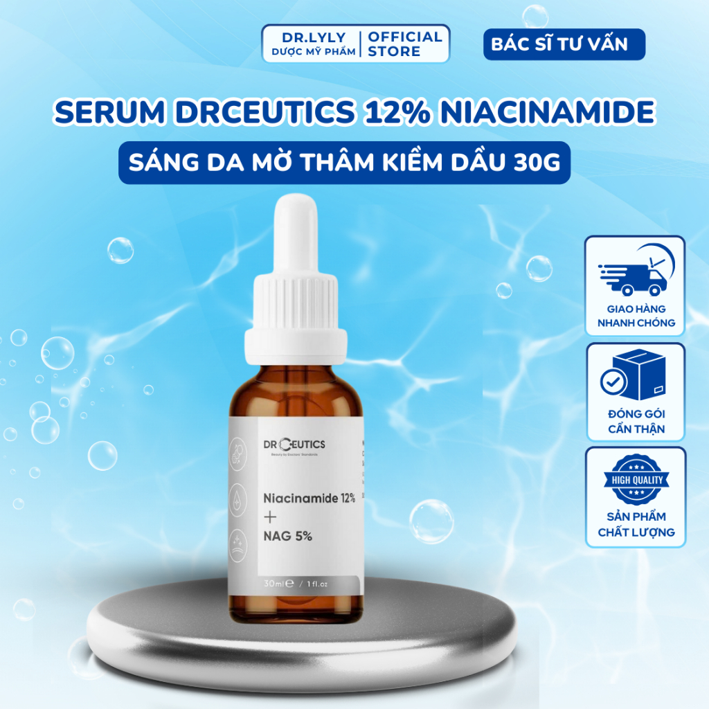 [CHÍNH HÃNG] Serum DrCeutics 12% Niacinamide Sáng Da Mờ Thâm Kiềm Dầu 30g | Shopee Việt Nam