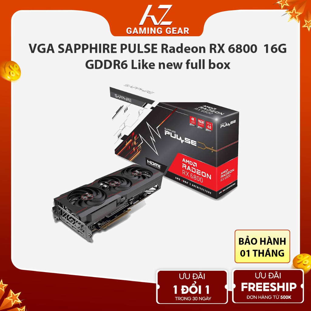 VGA SAPPHIRE PULSE Radeon RX 6800 16G GDDR6 Like new full box | Shopee ...