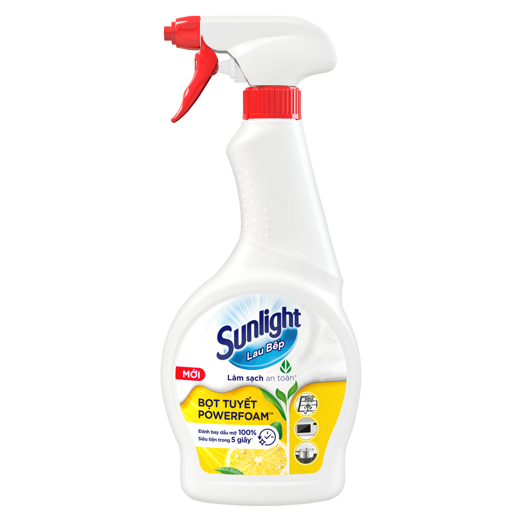 Chai Xịt Lau Lếp Sunlight Bọt Tuyết POWERFOAM Đánh bay dầu mỡ nhanh ...