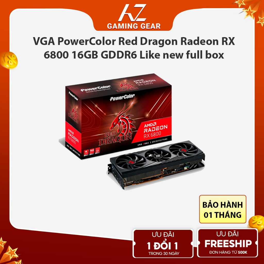 Card Màn Hình Powercolor Red Dragon AMD Radeon RX 6800 16Gb Like new ...