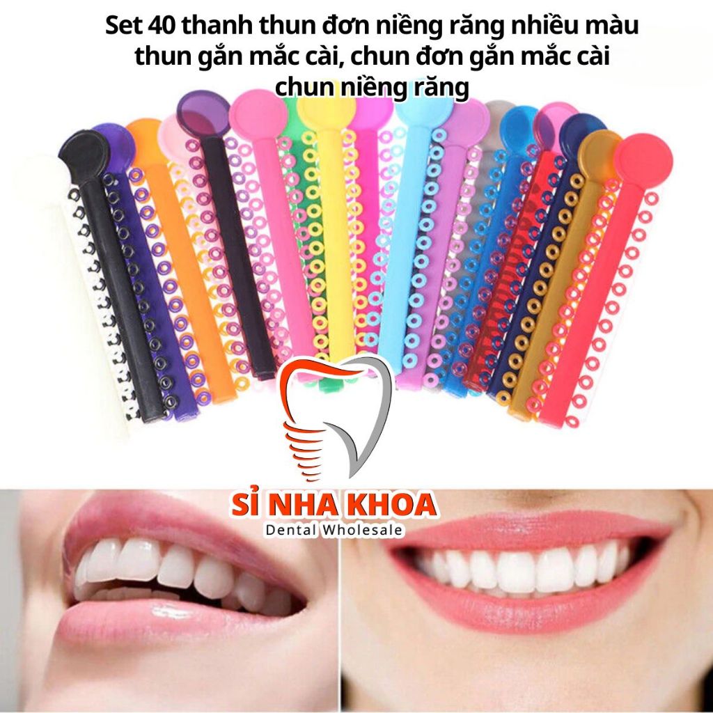 Set 40 thanh Thun Đơn Niềng Răng Nhiều Màu, Thun Gắn Mắc Cài, Chun Đơn ...