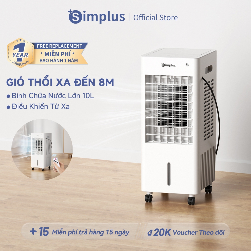 Quạt Làm Mát Simplus Bình Chứa Nước Lớn 10L LFSH004 - Bảo Hành 1 Năm 1 Đổi 1 | Shopee Việt Nam