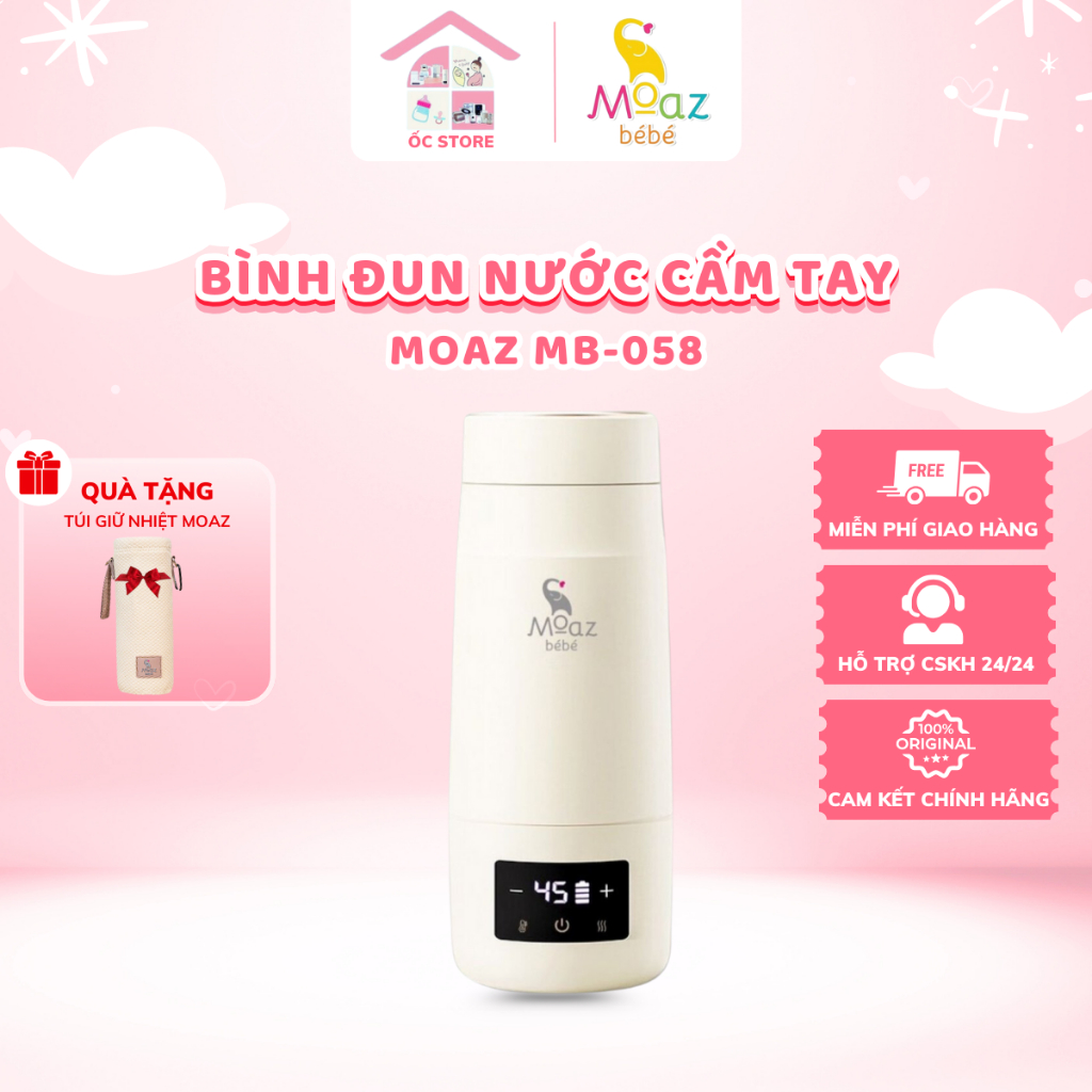 Bình đun nước hâm nước pha sữa di động Moaz bebe MB058 giữ nhiệt bảo ...