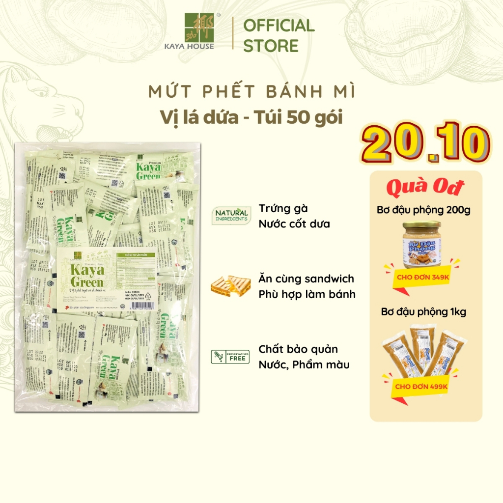 HSD 1/1/2025 [Kaya Green] Mứt Phết Ăn Cùng Bánh Mì, Làm Bánh Vị Lá Dứa ...