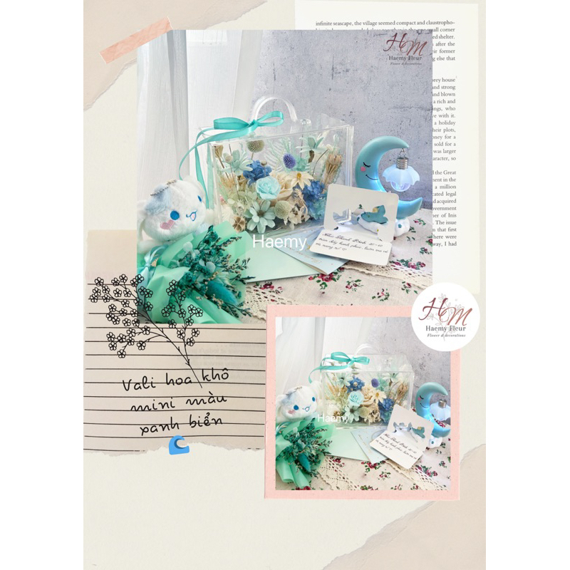 Vali hoa khô cao cấp màu xanh biển làm quà tặng 🎁 | Shopee Việt Nam