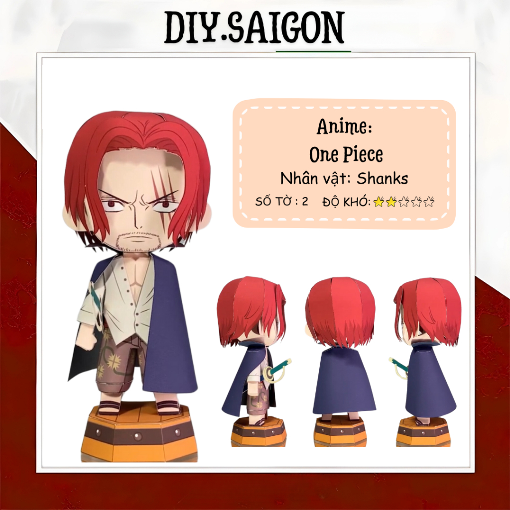 [One Piece] - Mô Hình Giấy Anime Chibi Shanks | Shopee Việt Nam