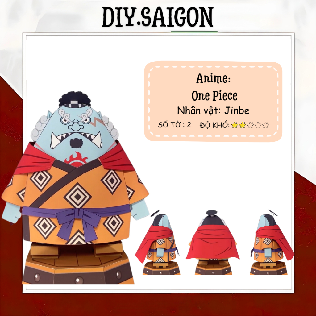 [One Piece] - Mô Hình Giấy Anime Chibi Jinbe | Shopee Việt Nam