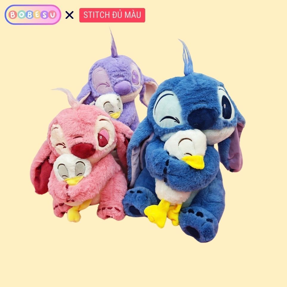 Gấu Bông Stitch Ôm Vịt Nhiều Màu Sắc Stich Mẫu Mới Chất Liệu Vải Lông ...