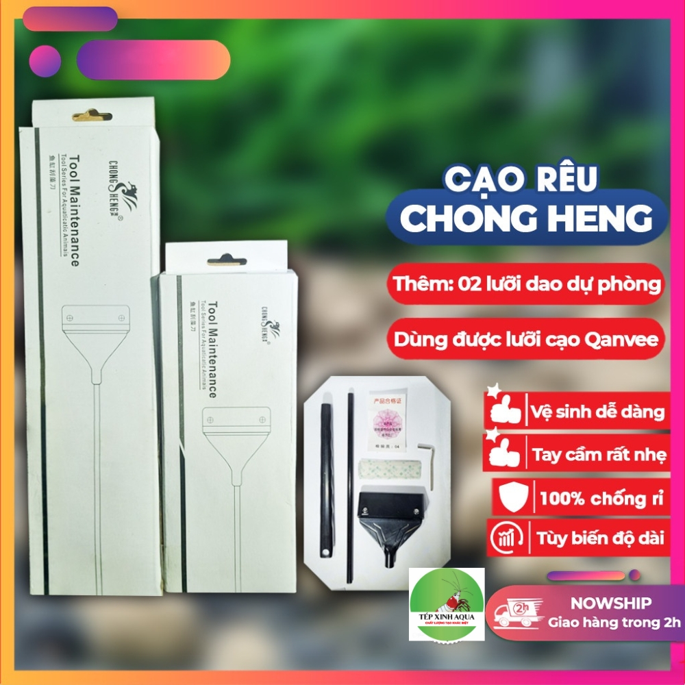 Cạo rêu bể cá Chong Hen thoải mái tháo lắp độ dài ( 42 cm - 52 cm) [Tép ...