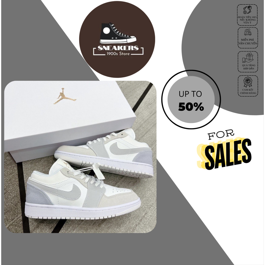 Giày jd1 xám trắng đế xanh, Giày jd cổ thấp, jd1 grey xám đế xanh bản ...