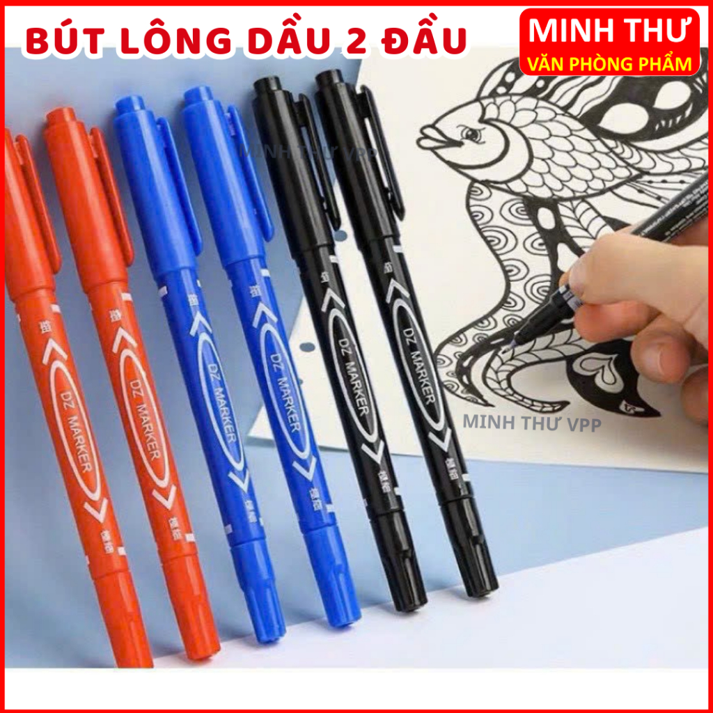 Bút Lông Dầu 2 đầu AOWA MARKER không xóa được dùng cho văn phòng đóng ...