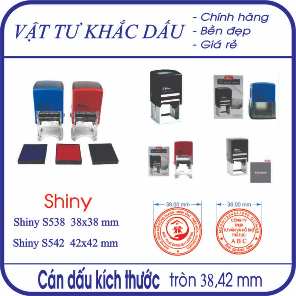 Vỏ hộp dấu thay thế /Cán dấu Shiny công ty hoặc logo Shiny S538 và S542 ...