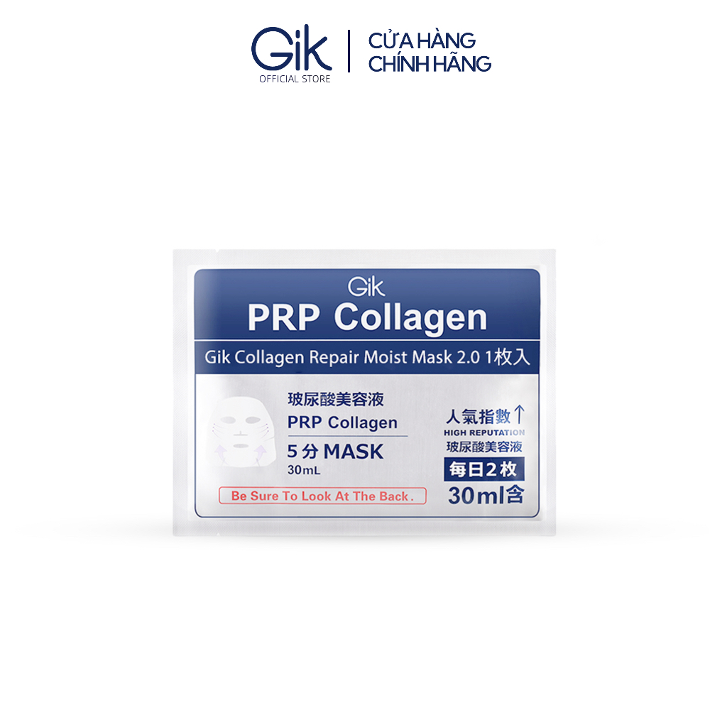 GIK 1 * Miếng Mặt nạ PRP Collagen 30ml Hàn Quốc GIK Giúp Cấp Ẩm,Phục Hồi Làn Da | Shopee Việt Nam