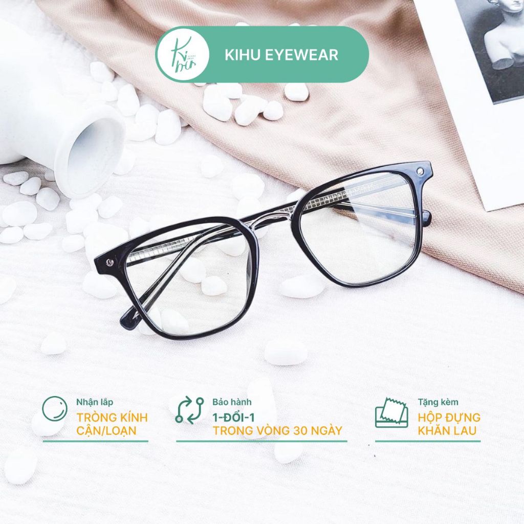Gọng kính vuông bầu nhựa cốt kính kim loại cao cấp 2139 Kihu Eyewear ...