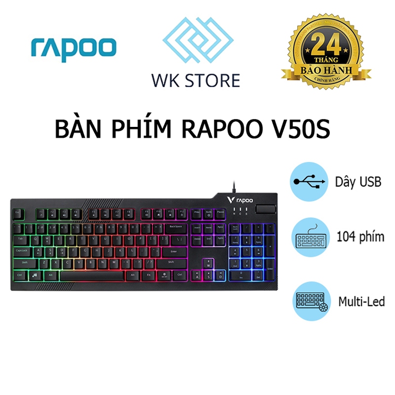 Bàn phím máy tính Gaming Rapoo V50S USB 2.0 - Chính hãng ( BH 24T) | Shopee Việt Nam