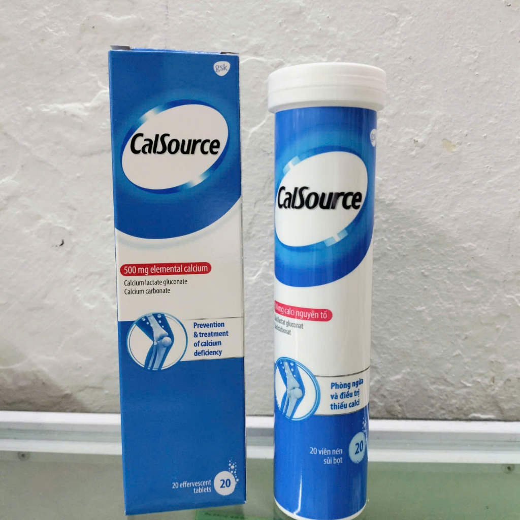 Calsource (calcium sandoz) mẫu mới tuýp 20 viên GSK- bổ sung canxi giúp ...