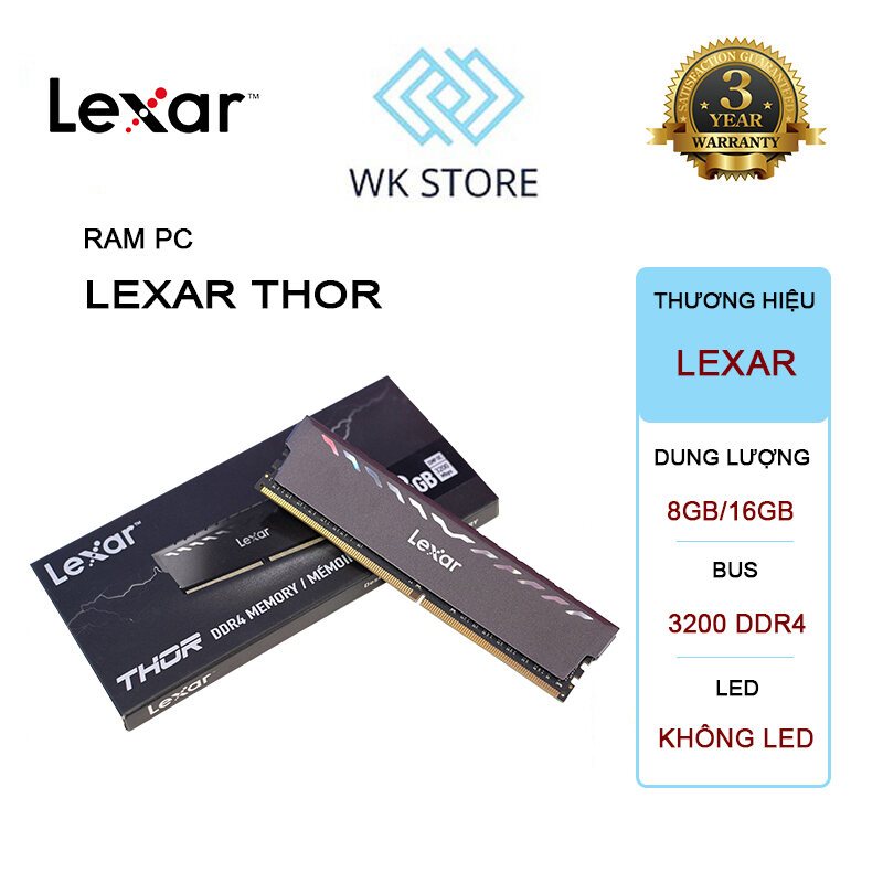 Ram Lexar Thor | 8GB / 16GB | DDR4, Bus 3200 | Mới | Bảo hành 36 tháng ...
