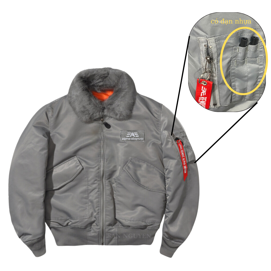 Áo khoác pilot bomber CWU 45p cổ lông có thể tháo rời | Shopee Việt Nam