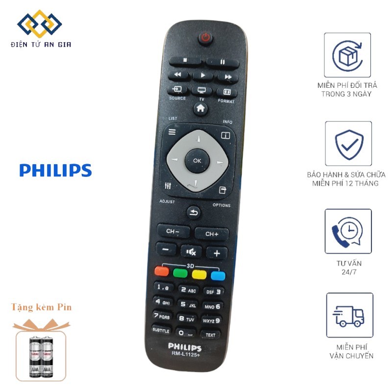 Remote Điều khiển TV Philips đa năng các dòng tivi Philips LCD/LED/Smart TV- Hàng tốt Tặng kèm ...