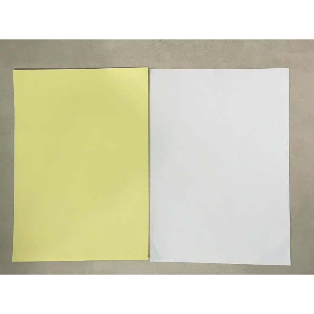 50 tờ giấy decal A4 đế xanh, giấy decal A4 đế vàng, giấy decal da bò ...