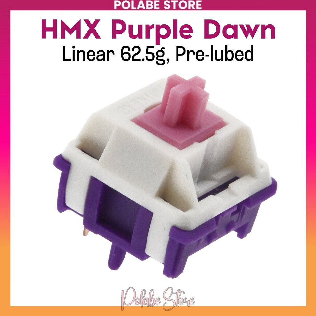 HMX Purple Dawn linear switch 5 pin prelube mượt công tắc bàn phím cơ ...