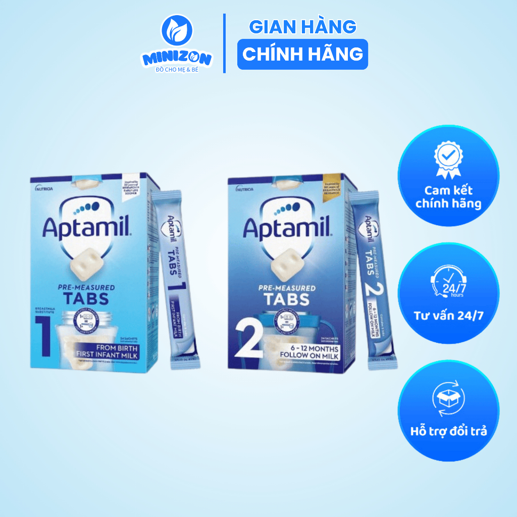 Sữa Aptamil Thanh Pre Measured Tabs Hộp 24 Thanh Số 1, Số 2 | Shopee ...